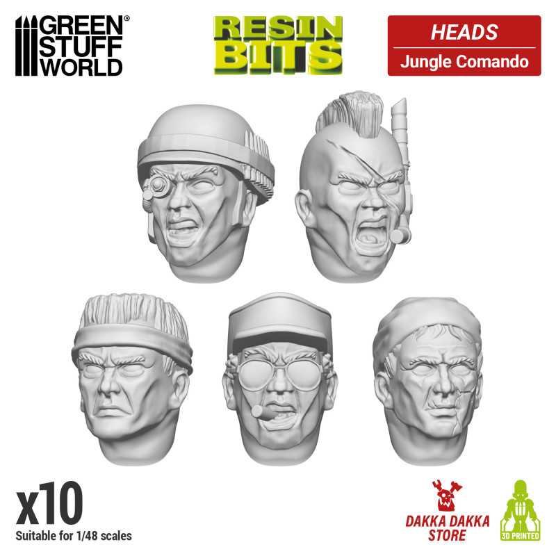GREEN STUFF WORLD DakkaDakka - Jungle Commando Heads
