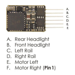 BACHMANN 6 Pin DCC Loco-Decoder With Back EMF featuring Railcom