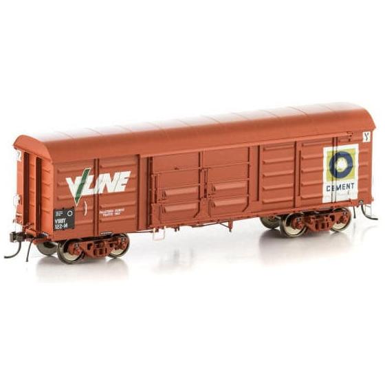 AUSCISION HO VBBY Box Van, VR Wagon Red with Blue Circle Cement & V/Li